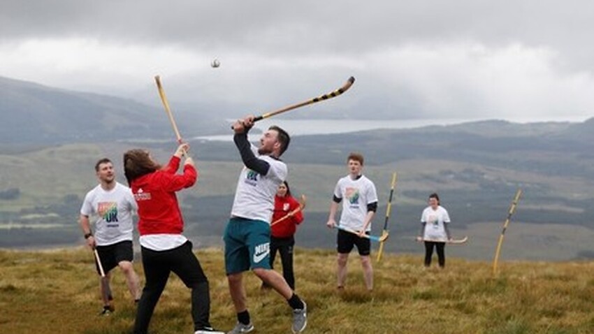 Shinty game in the shadow of Ben Nevis showcases Scottish highlands ...