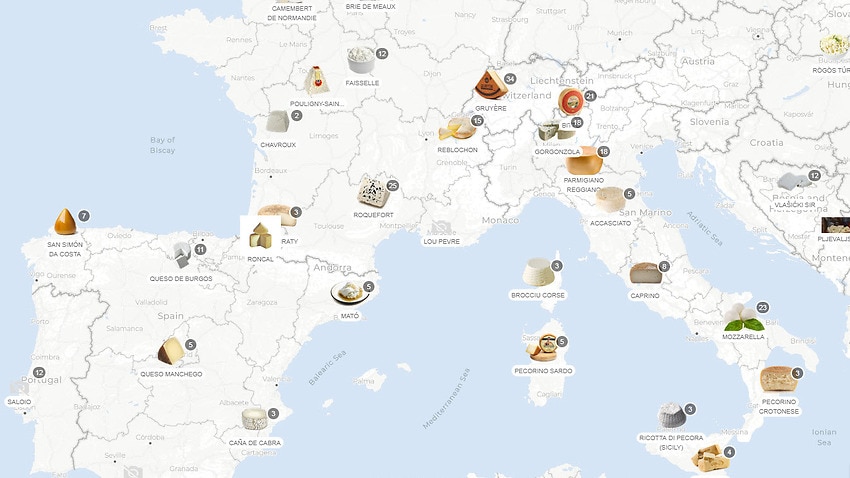 SBS Language | An interactive map of the types of cheese of the world